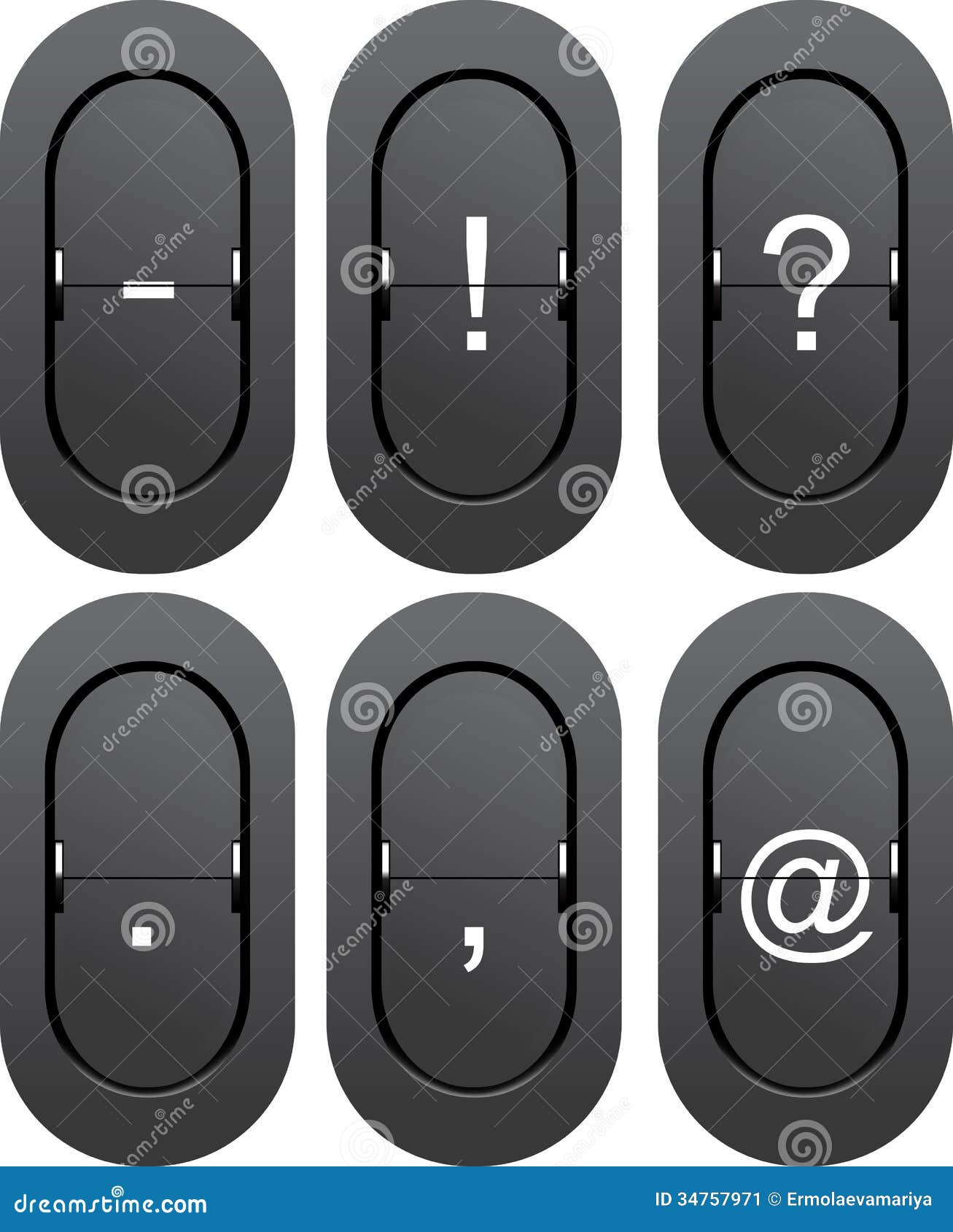 Punctuation Marks from Mechanical Scoreboard Stock Illustration ...