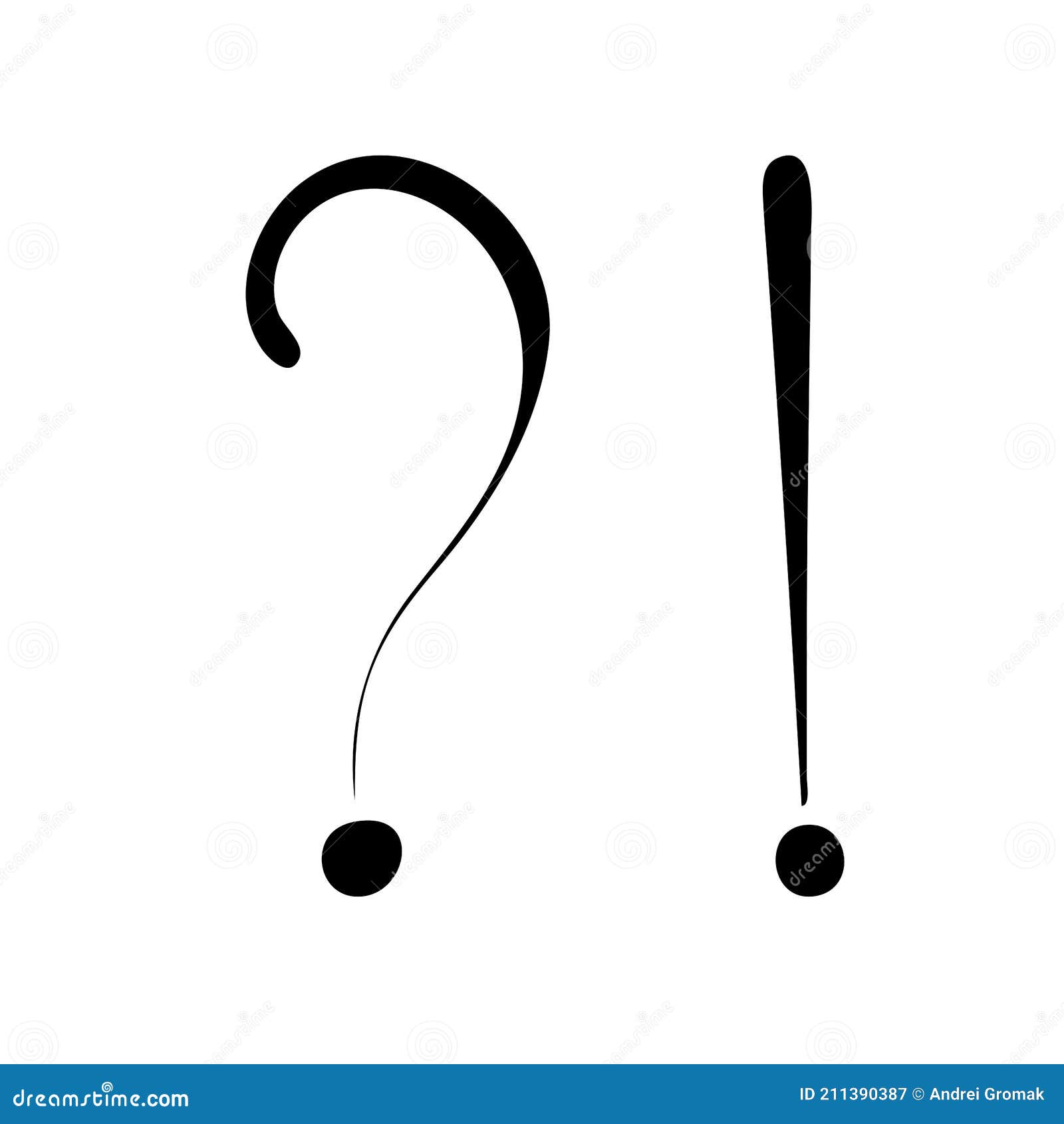 Punctuation Signs Question Vector Ink Line Vector Stock Vector ...