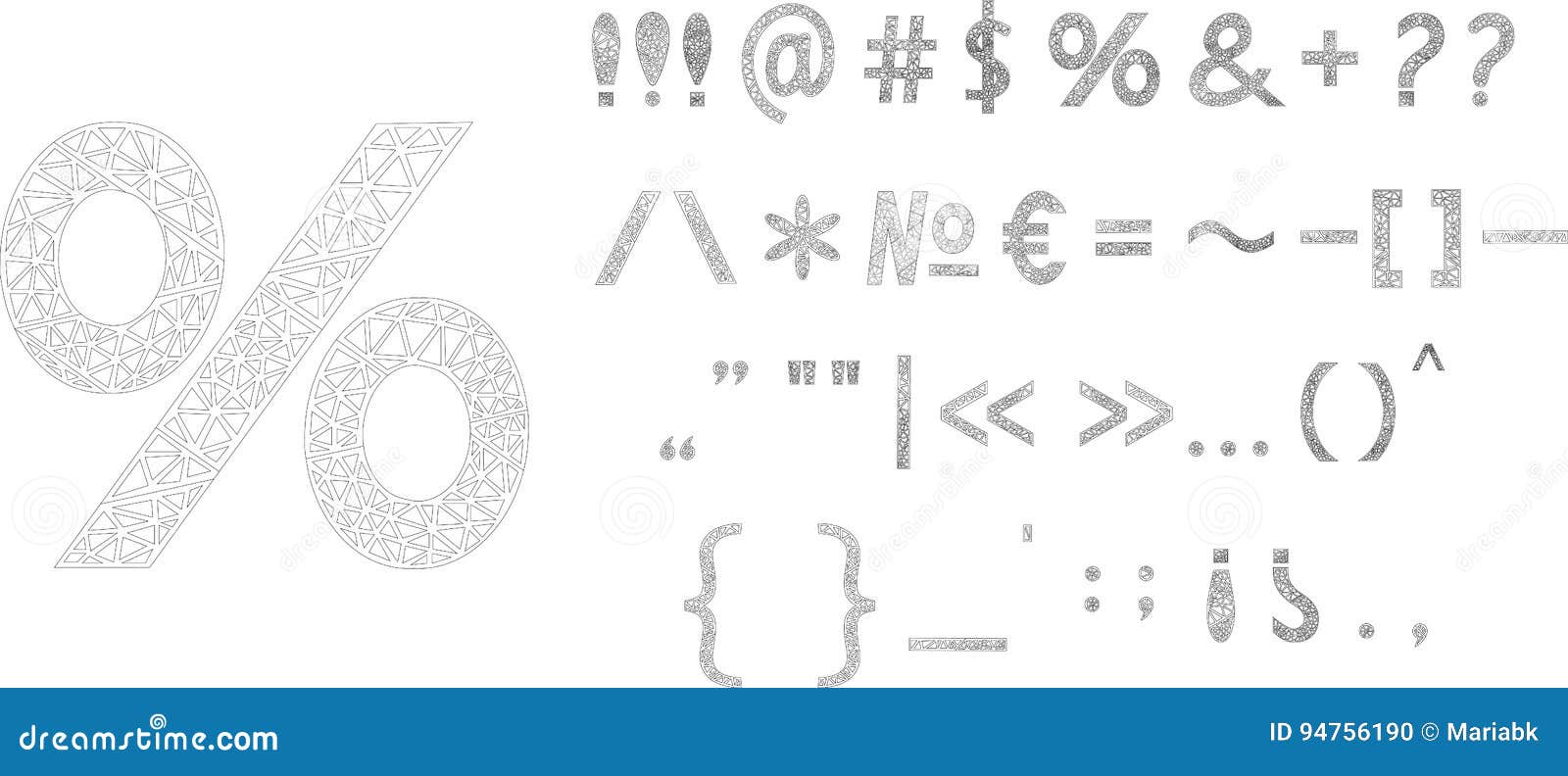 Punctuations Marks, Sings . Triangle Design Stock Vector - Illustration ...