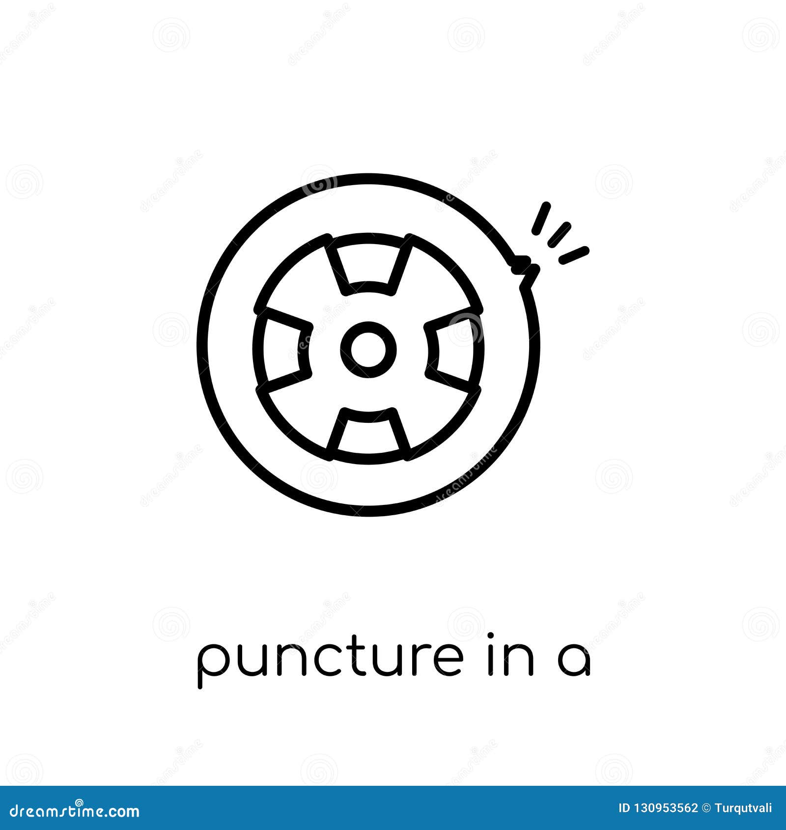Puncture In A Wheel Transparent Icon. Puncture In A Wheel Symbol Vector ...