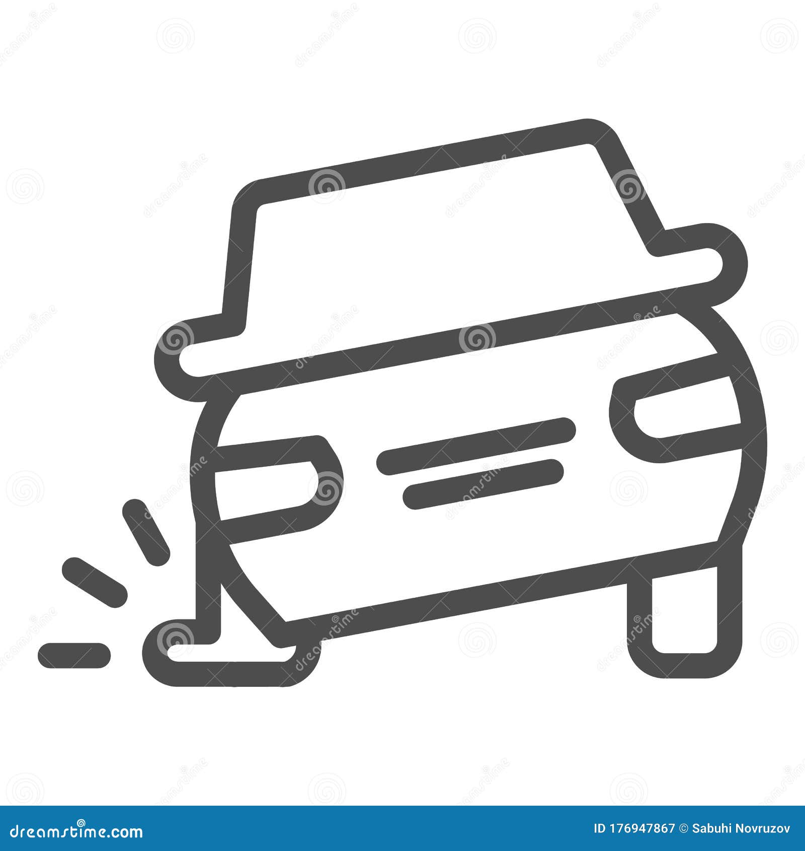 Punctured Tire Line Icon. Vehicle Crash With Puncture In Wheel Symbol ... Punctured Tire Line Icon. Vehicle Crash With Puncture In Wheel Symbol ...