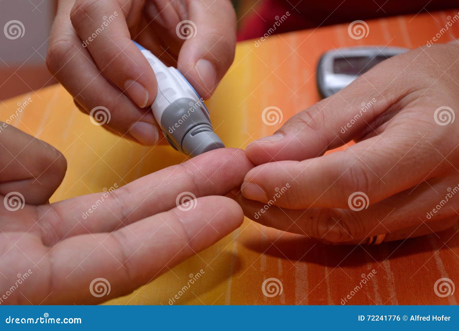 Puncturing Device for Measuring Blood Sugar Stock Photo - Image of ...