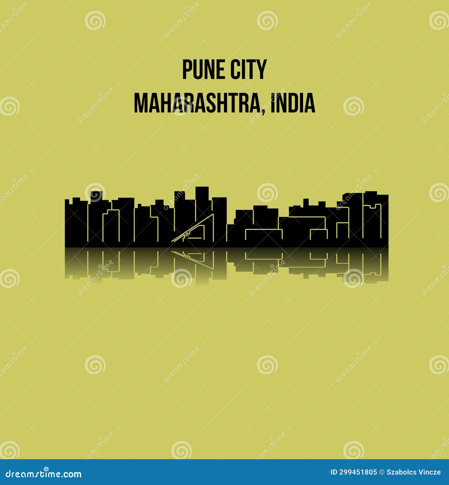 Pune City, India City Silhouette Stock Vector - Illustration of ...