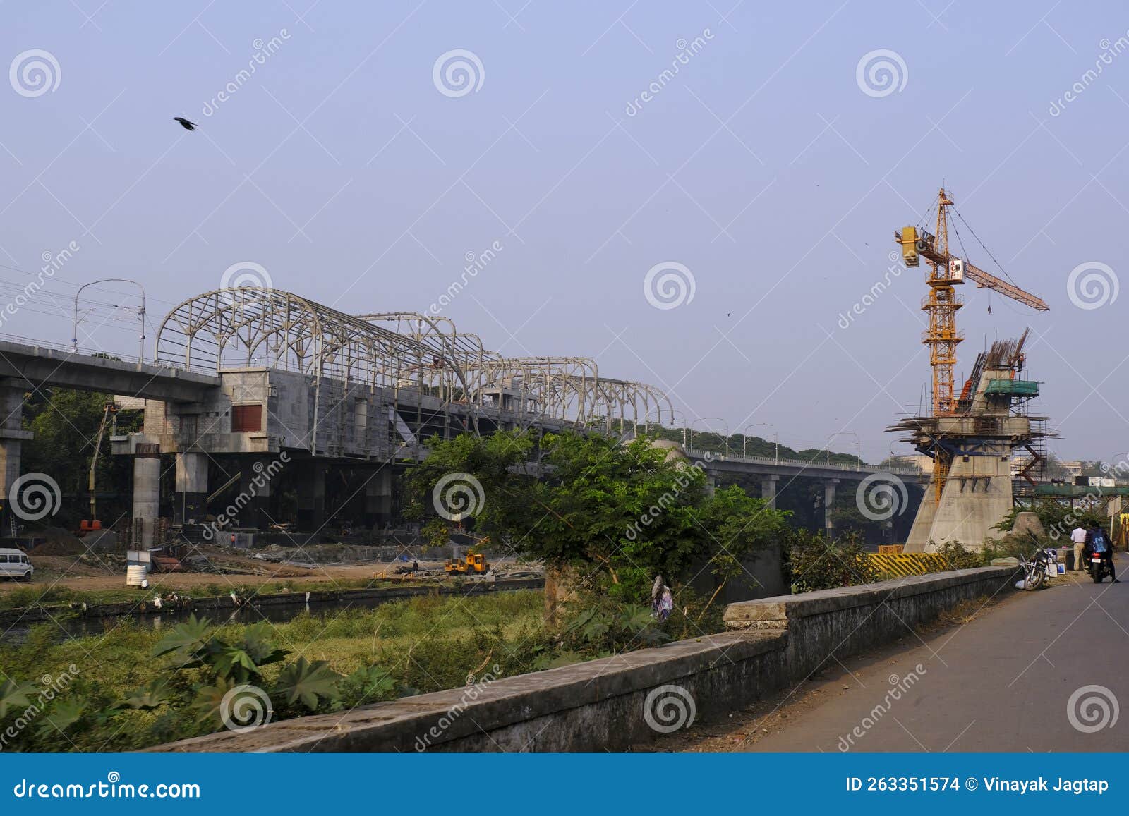 Pune, India - 06 December 2022, Construction of Pune Metro Bridge for ...
