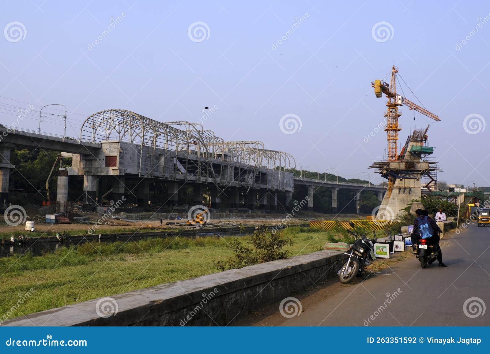 Pune, India - 06 December 2022, Construction of Pune Metro Bridge for ...