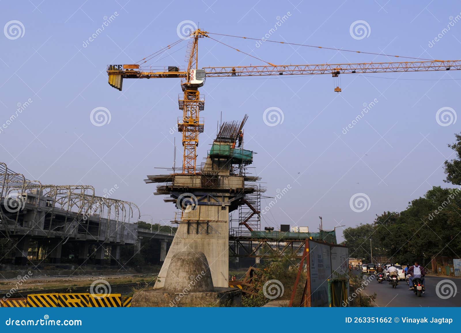 Pune, India - 06 December 2022, Construction of Pune Metro Bridge for ...