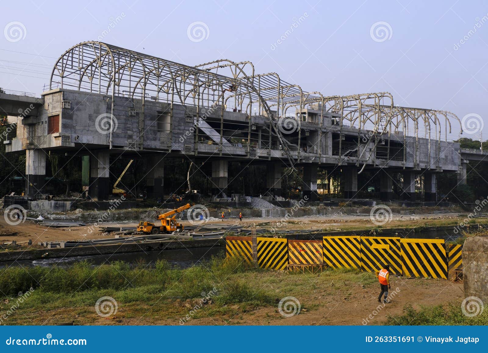 Pune, India - 06 December 2022, Construction of Pune Metro Bridge for ...