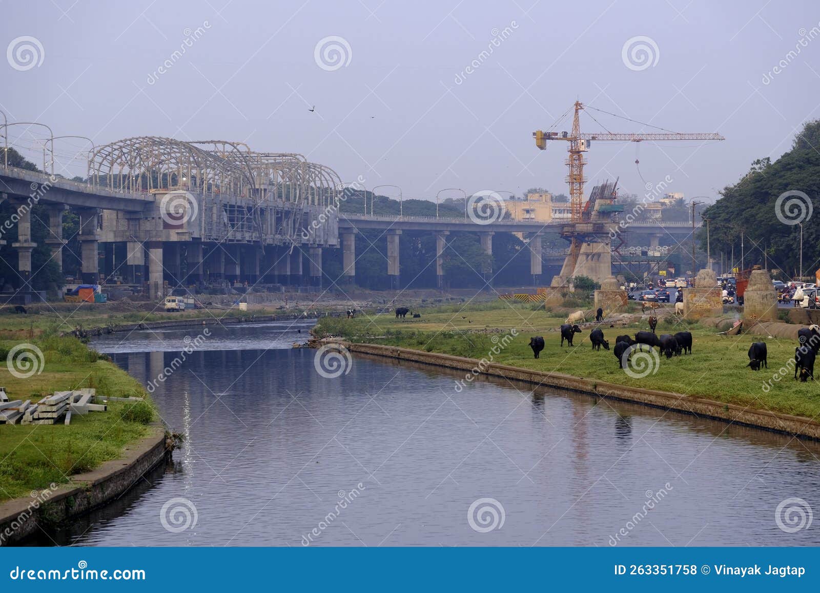 Pune, India - 06 December 2022, Construction of Pune Metro Bridge for ...