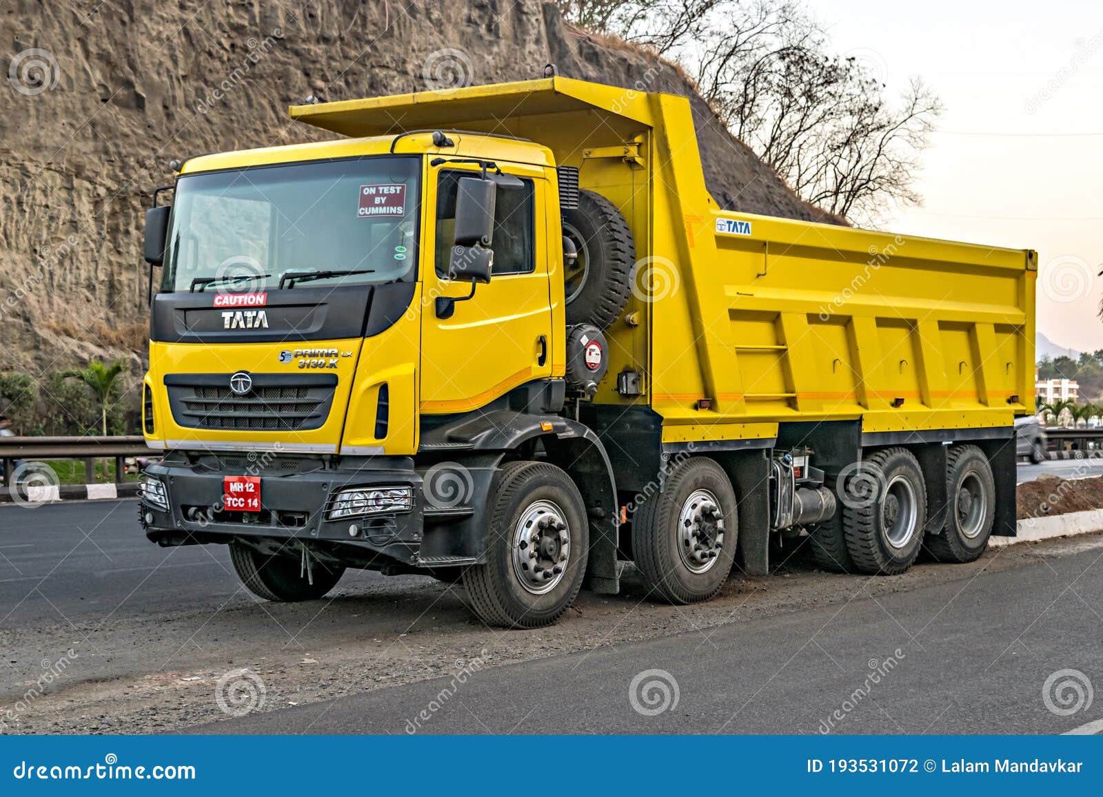 Pune Maharashtraindia March 14th 2020 Brand New Fresh Yellow Tata Prima Model 3130k