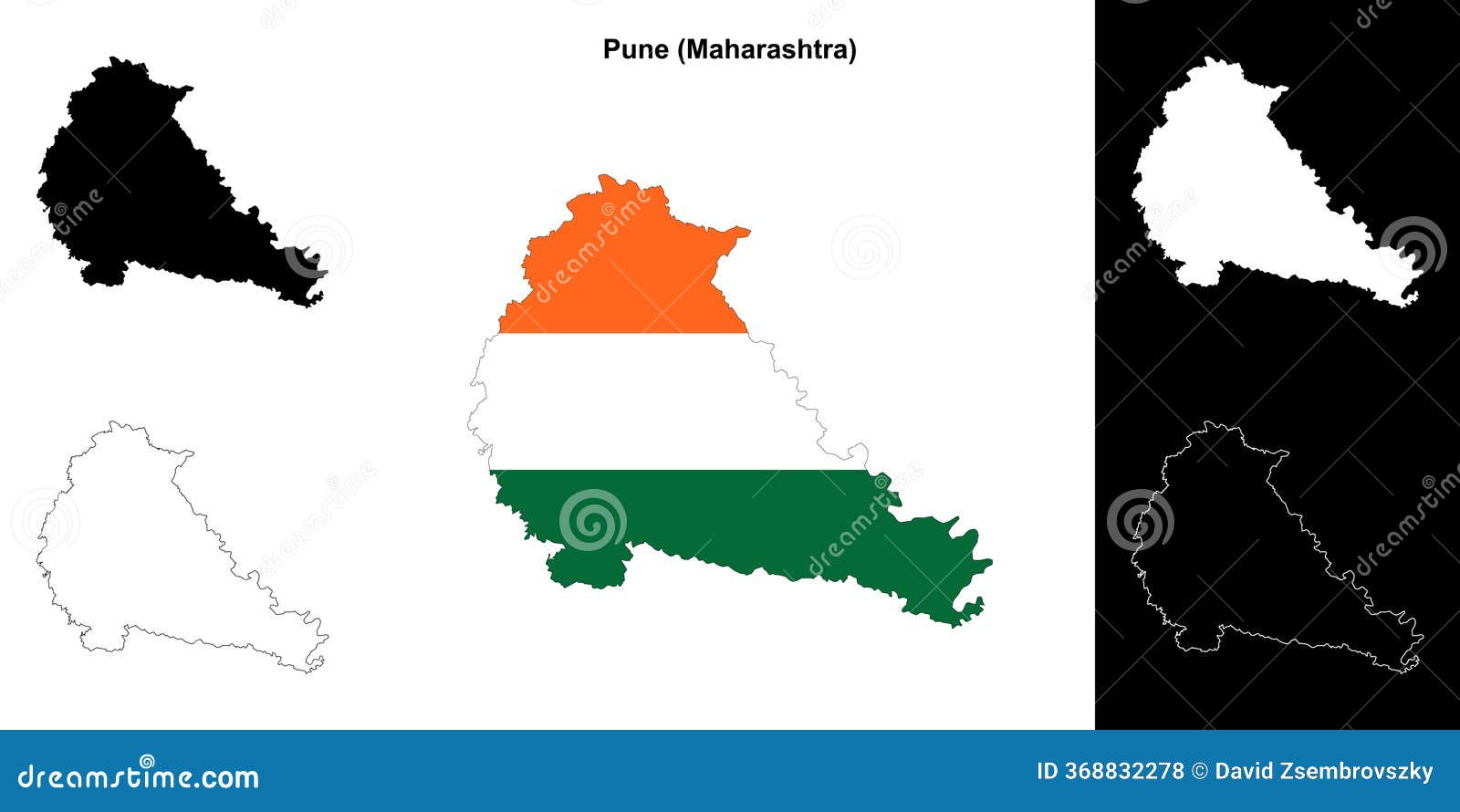 Pune Outline Map Vector Illustration | CartoonDealer.com #368832278