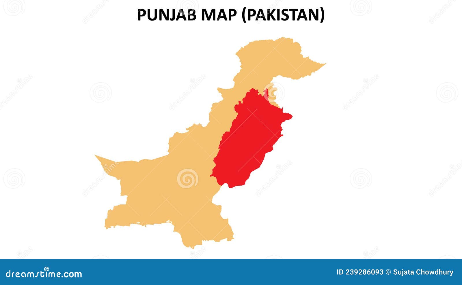 Punjab Map Highlighted on Pakistan Map. Punjab Map on Pakistan Stock ...