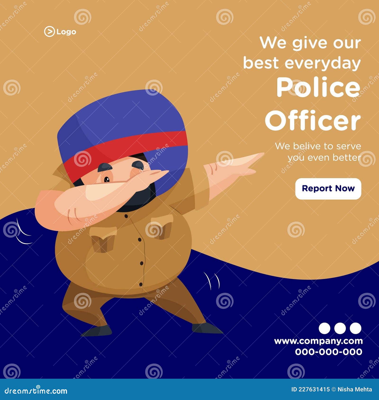 Banner Design Of Police Officer Cartoon Vector | CartoonDealer.com ...