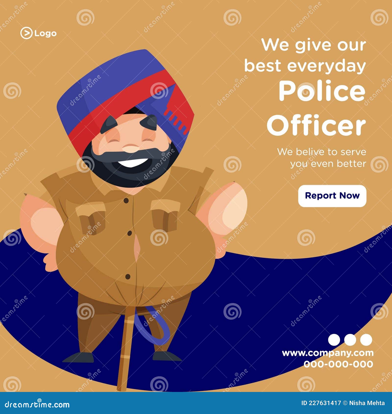Banner Design Of Police Officer Cartoon Vector | CartoonDealer.com ...