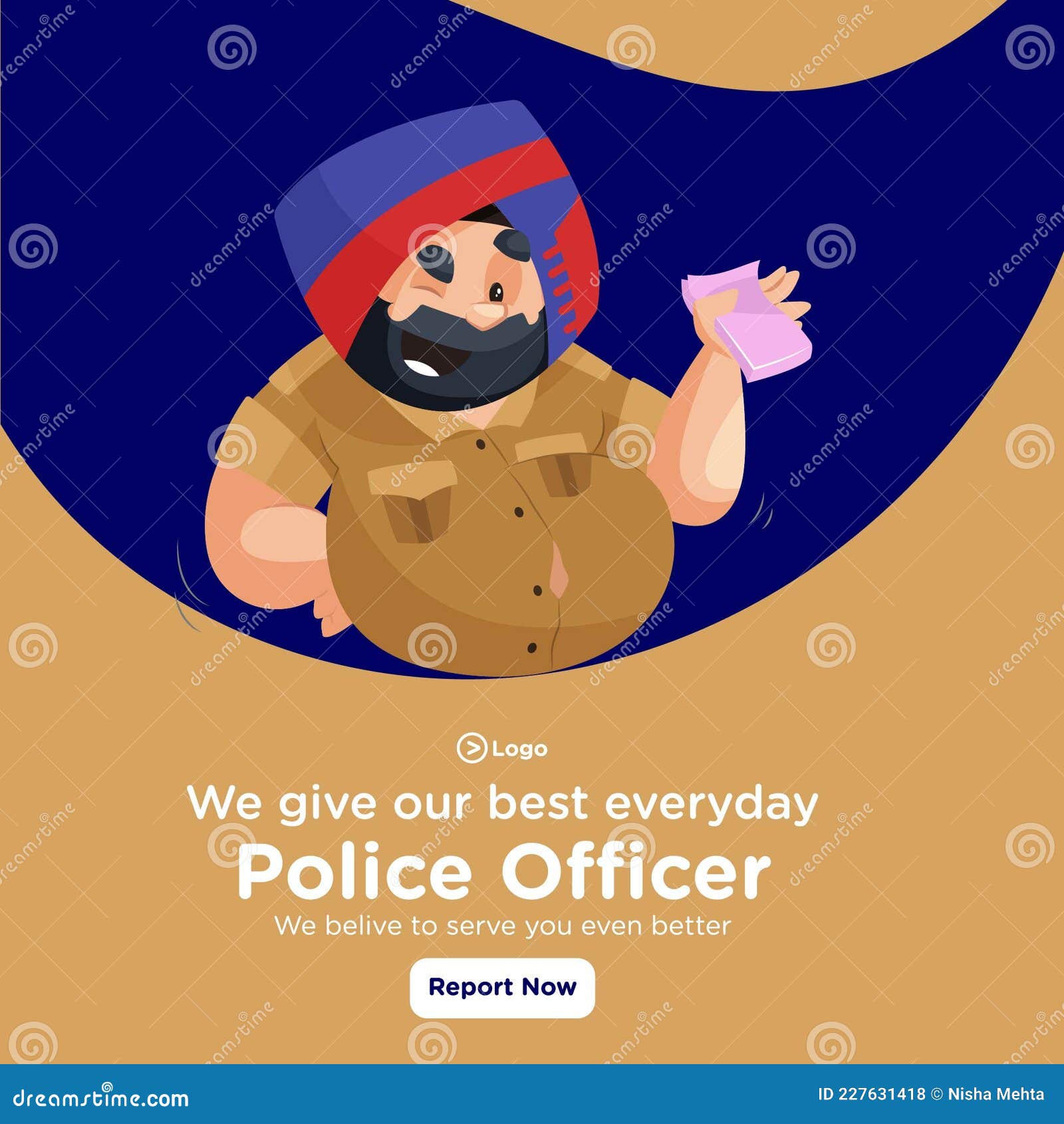 Banner Design of Police Officer Stock Vector - Illustration of officer ...