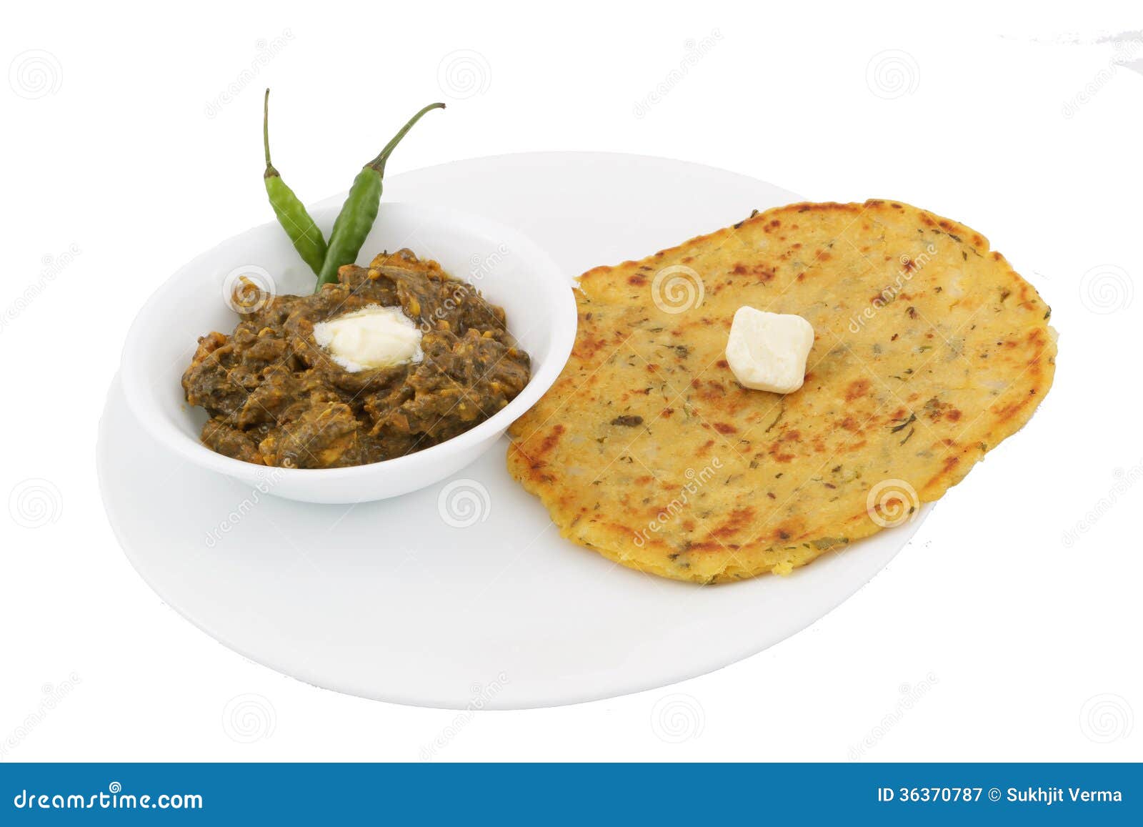 Punjabi Saag Roti stock image. Image of style, east, tasty - 36370787