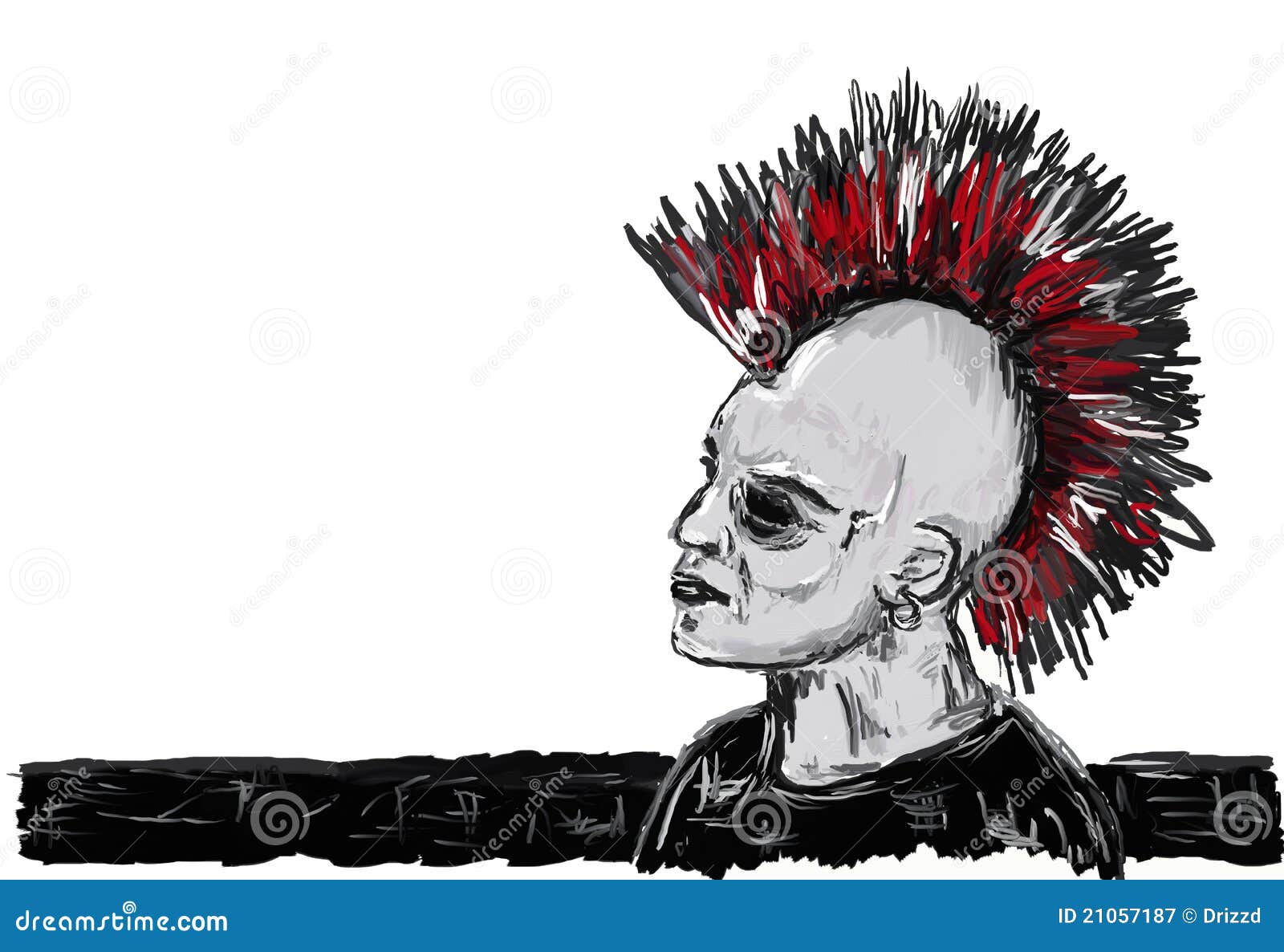 Mohawk Man Illustration Cartoon Vector | CartoonDealer.com #22557563