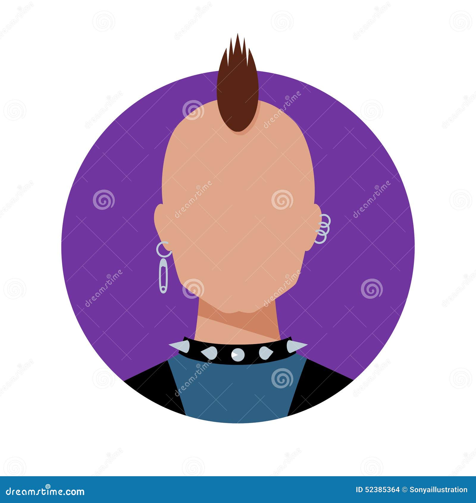 Punk Avatar masculin illustration de vecteur. Illustration du visage ...