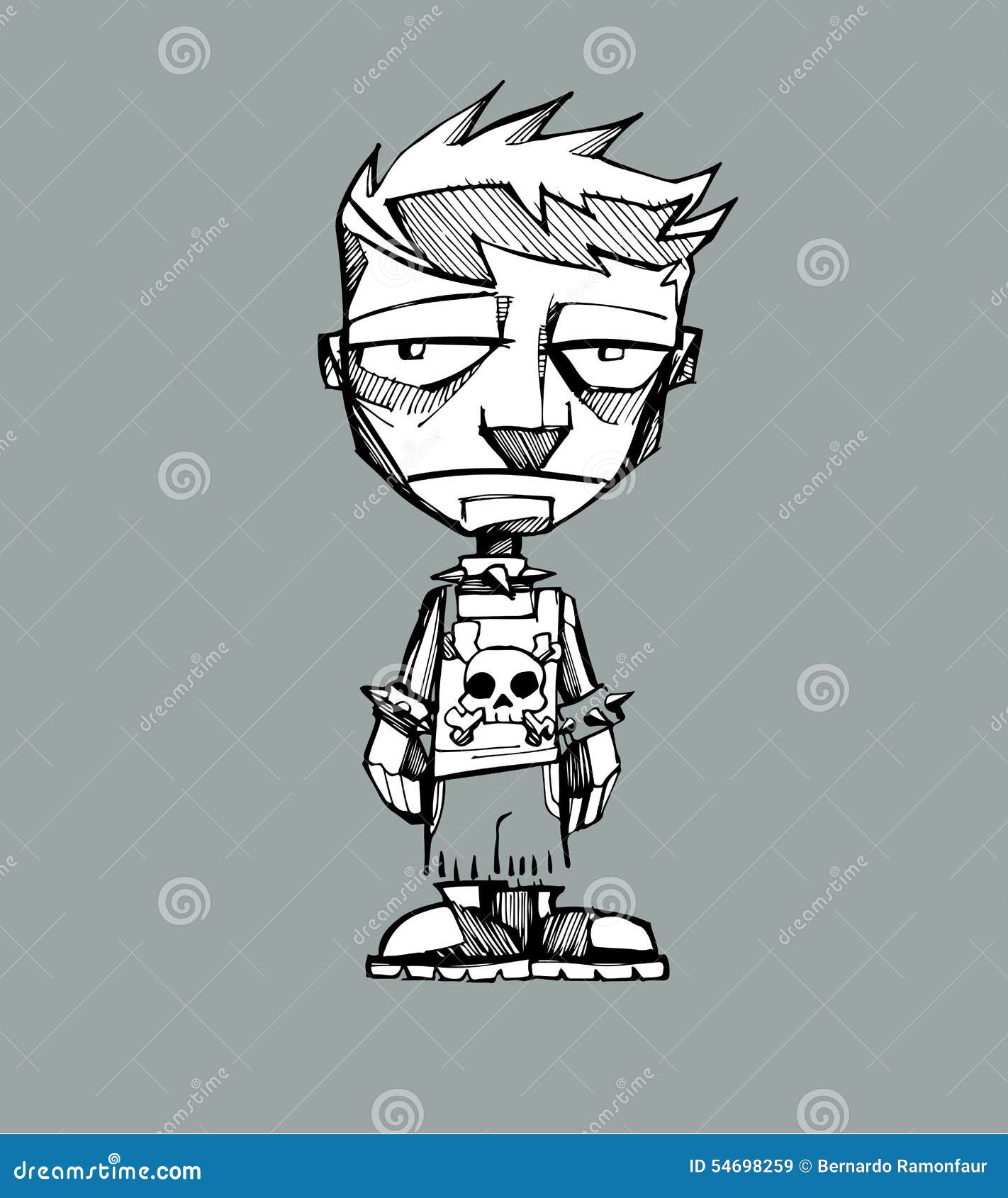 Punk boy stock illustration. Illustration of hand, spikes - 54698259