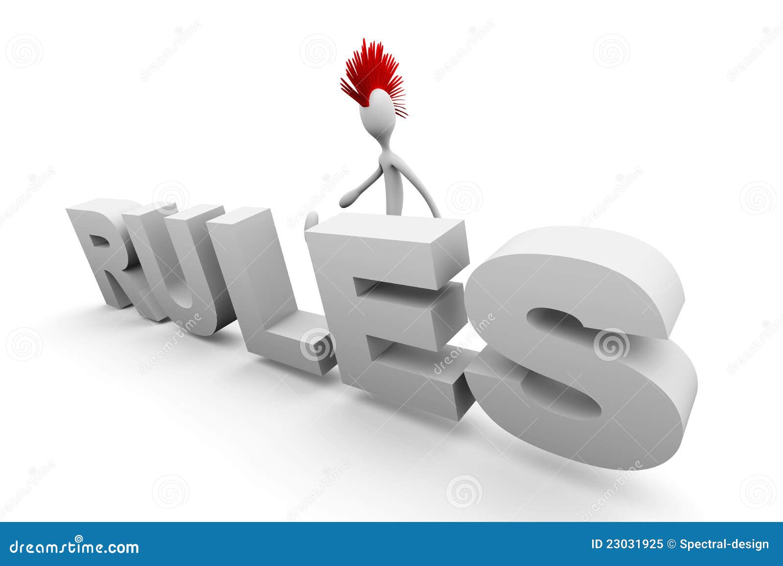 Punk breaking the Rules stock illustration. Illustration of punch ...