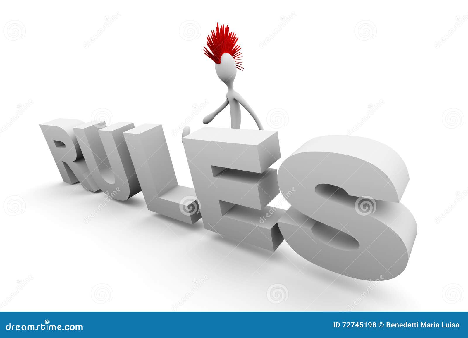 Punk breaking the Rules stock illustration. Illustration of notice ...