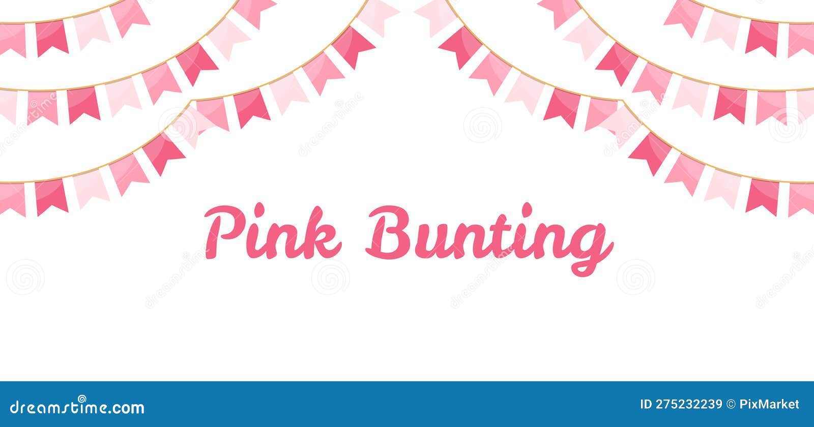 Pink Bunting stock vector. Illustration of vector, feast - 275232239