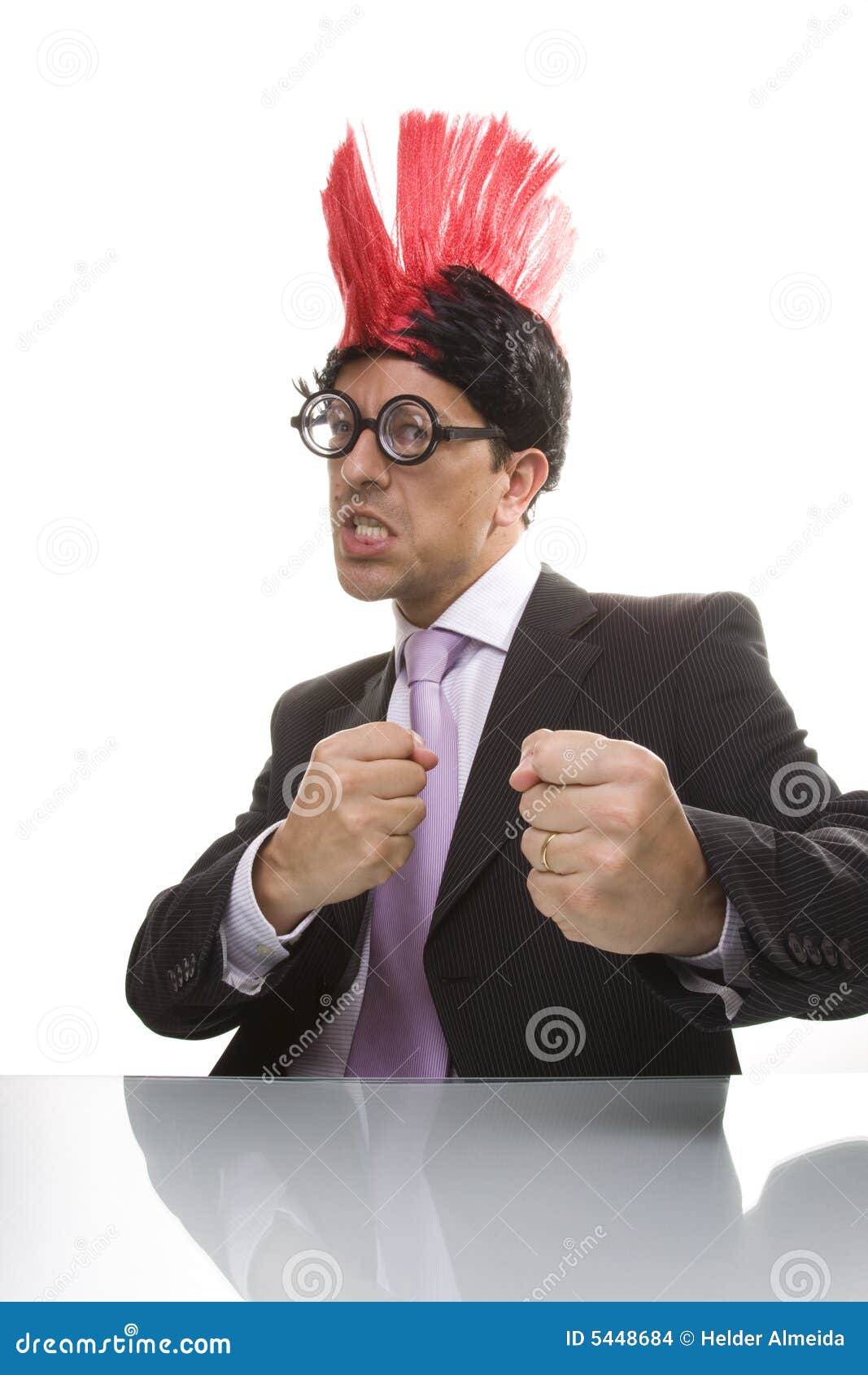 Punk Businessman Starting a Fight Stock Photo - Image of male, crazy ...