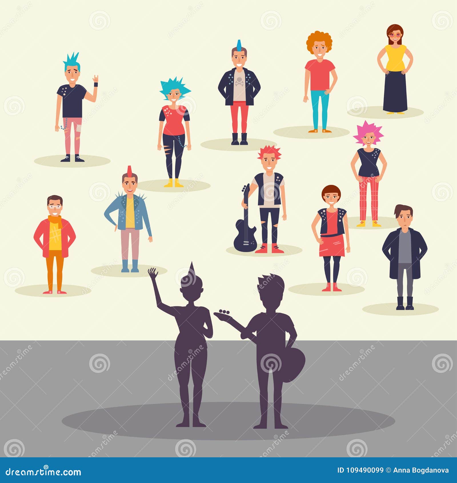 Punk Concert. Vector. Cartoon | CartoonDealer.com #109490099