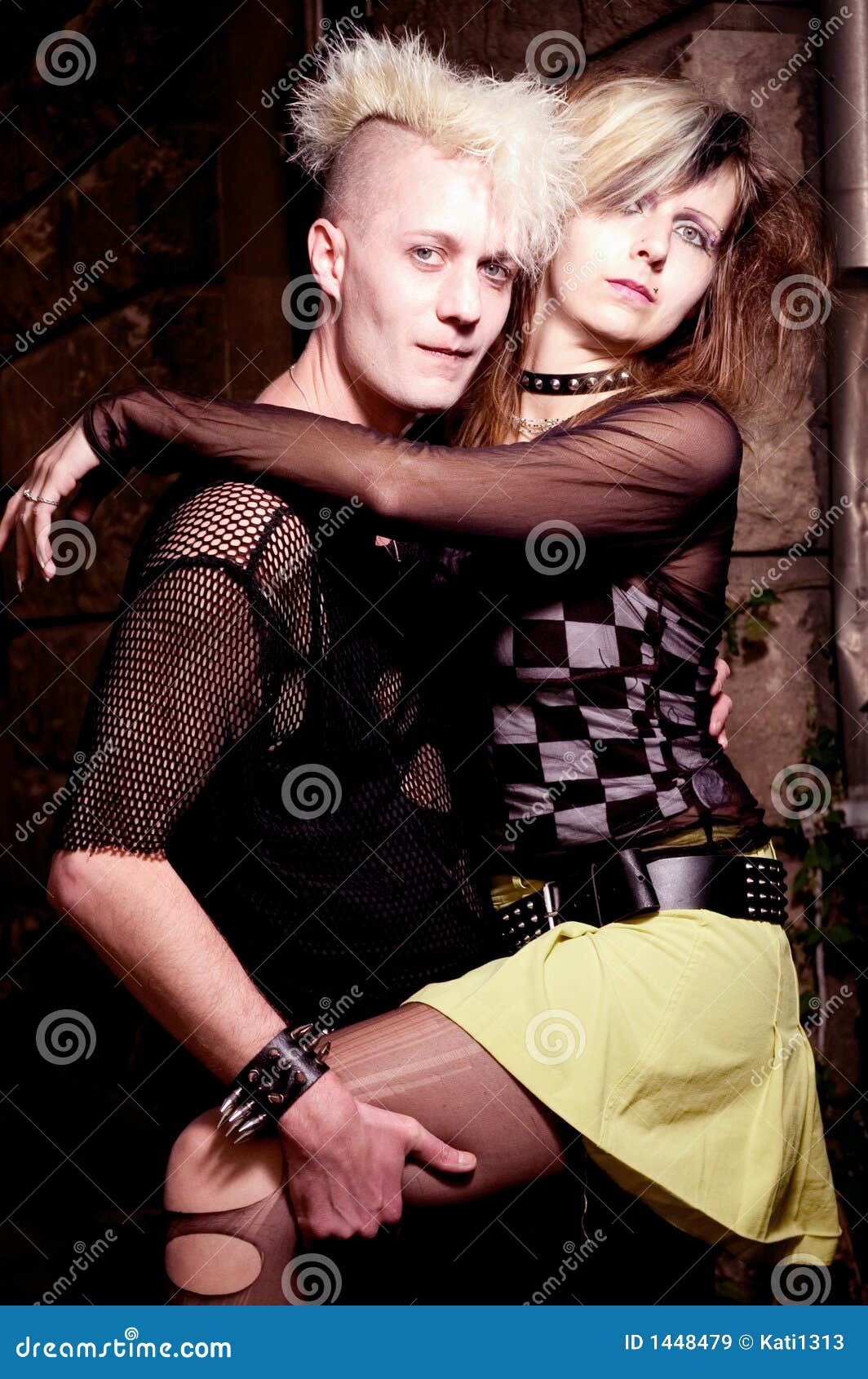 Punk couple stock image. Image of punk, woman, gothic - 1448479