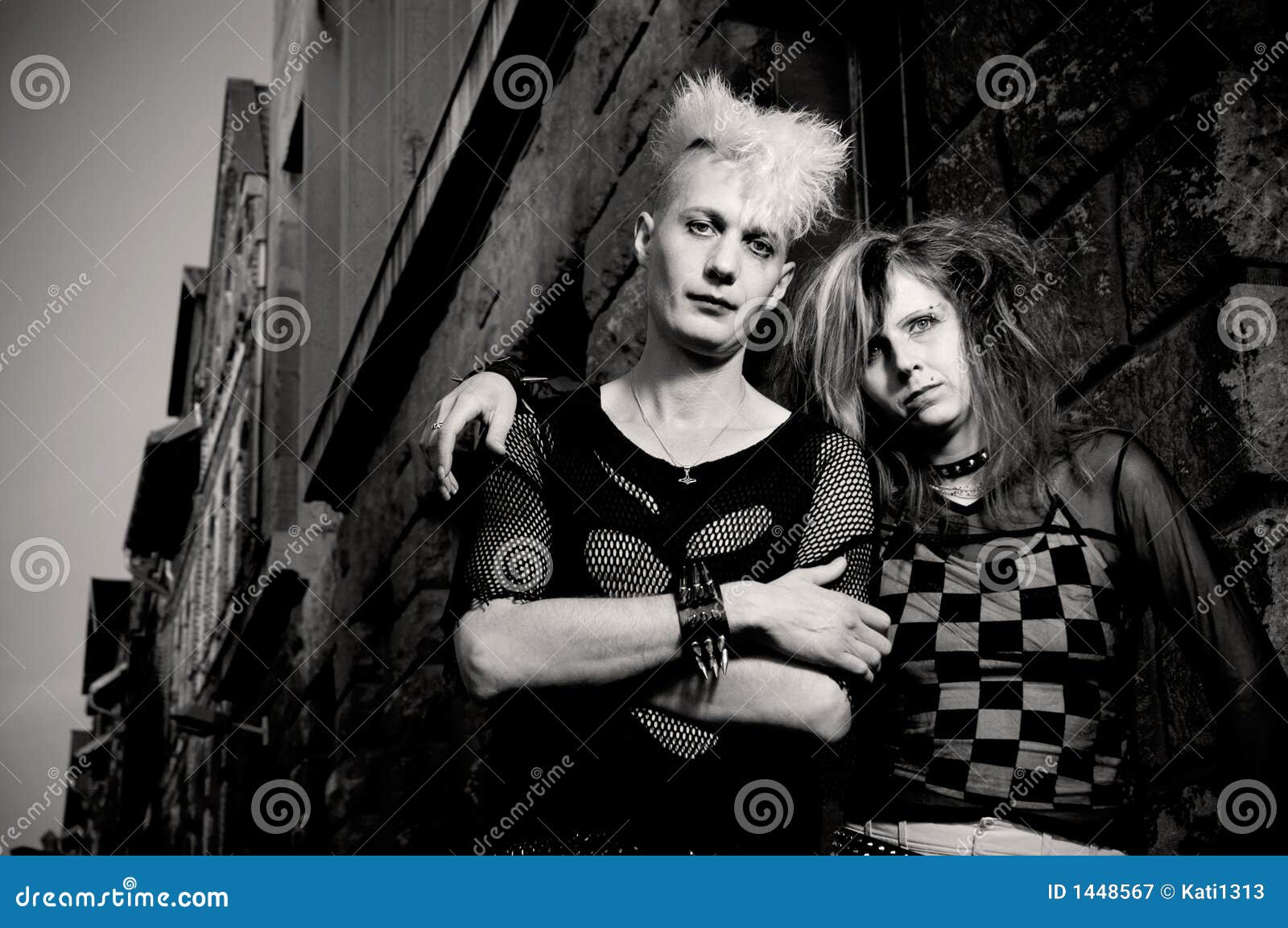 Punk couple stock image. Image of couple, skirt, punks - 1448567