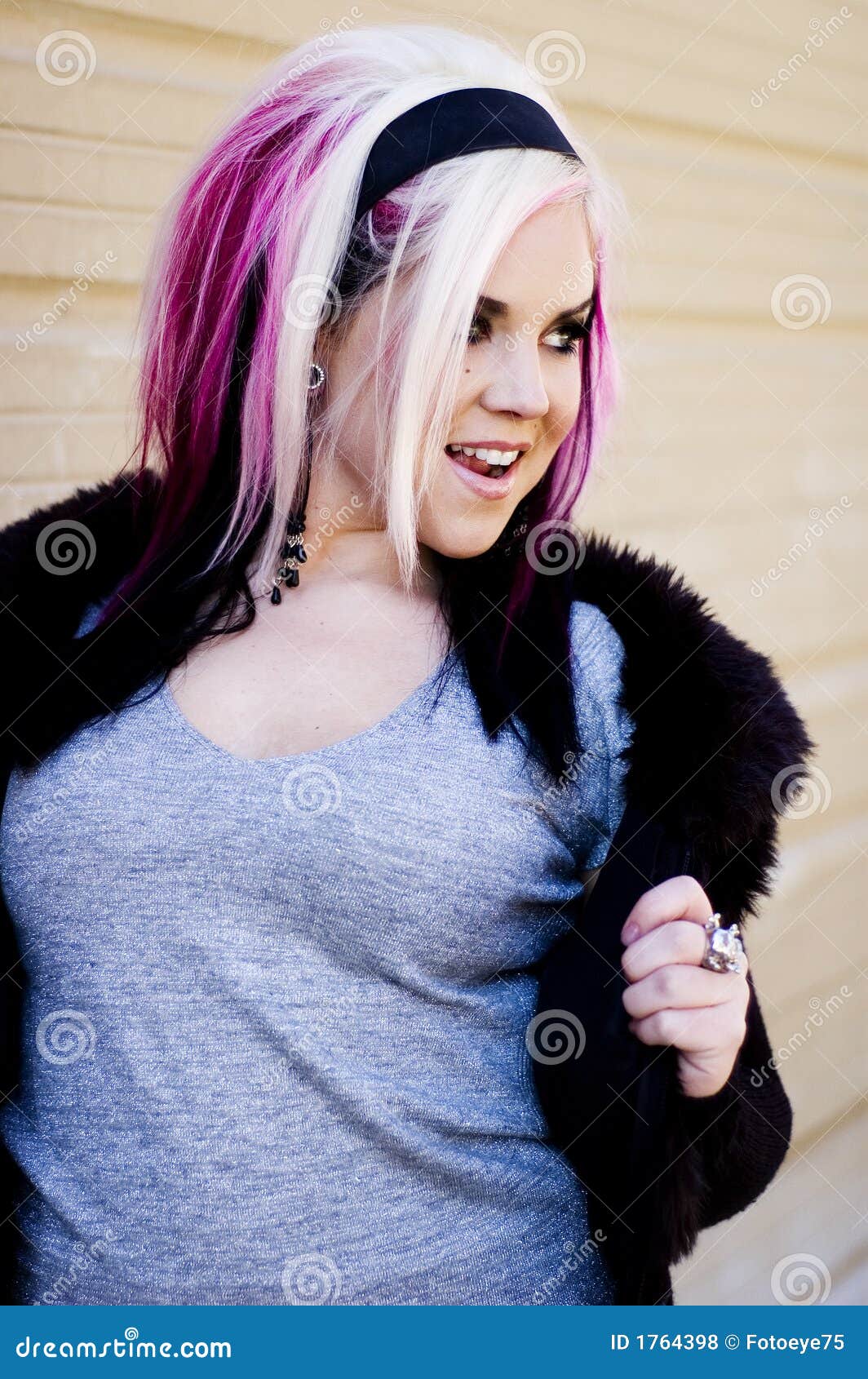 Punk Fashion Model stock photo. Image of caucasian, pink - 1764398