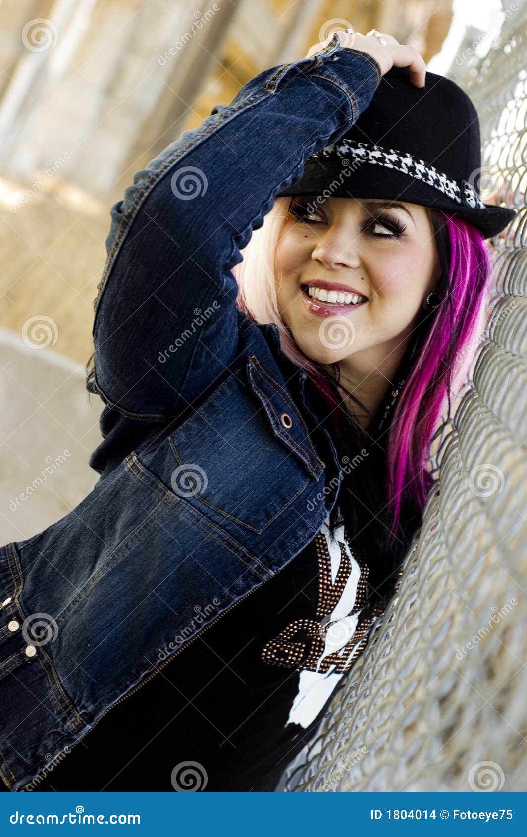 Punk Fashion Model stock photo. Image of portrait, pink - 1804014