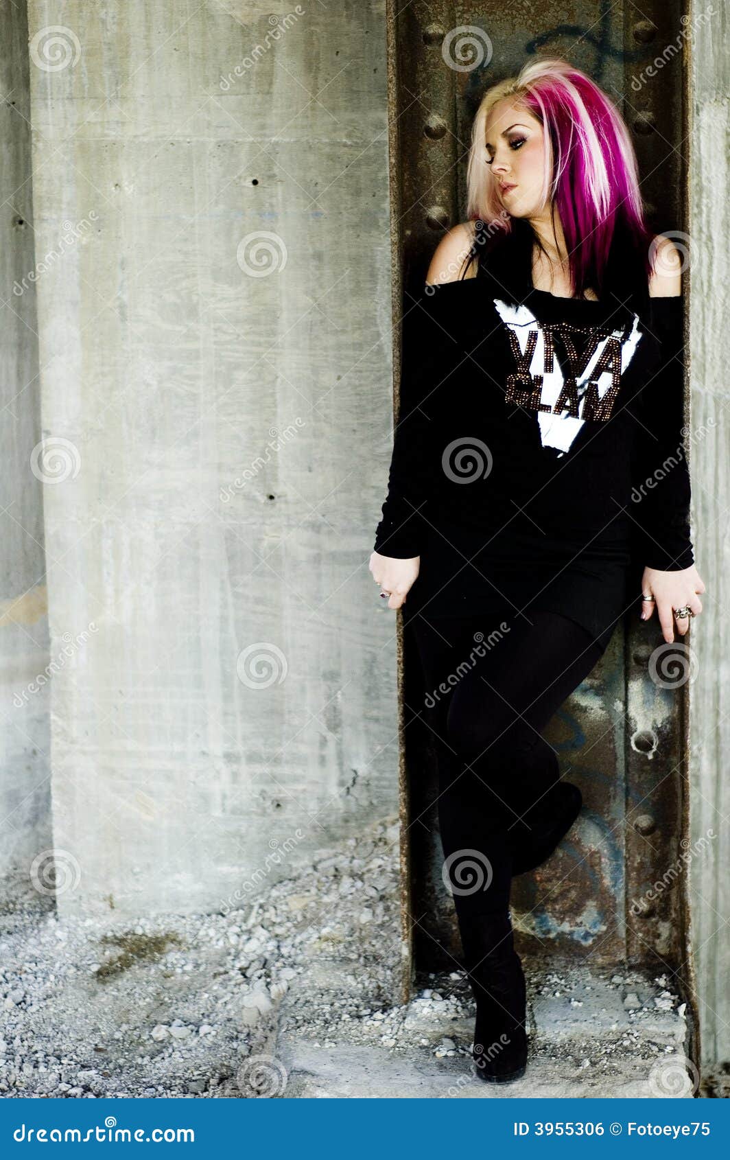 Punk Fashion Model stock photo. Image of beauty, girl - 3955306