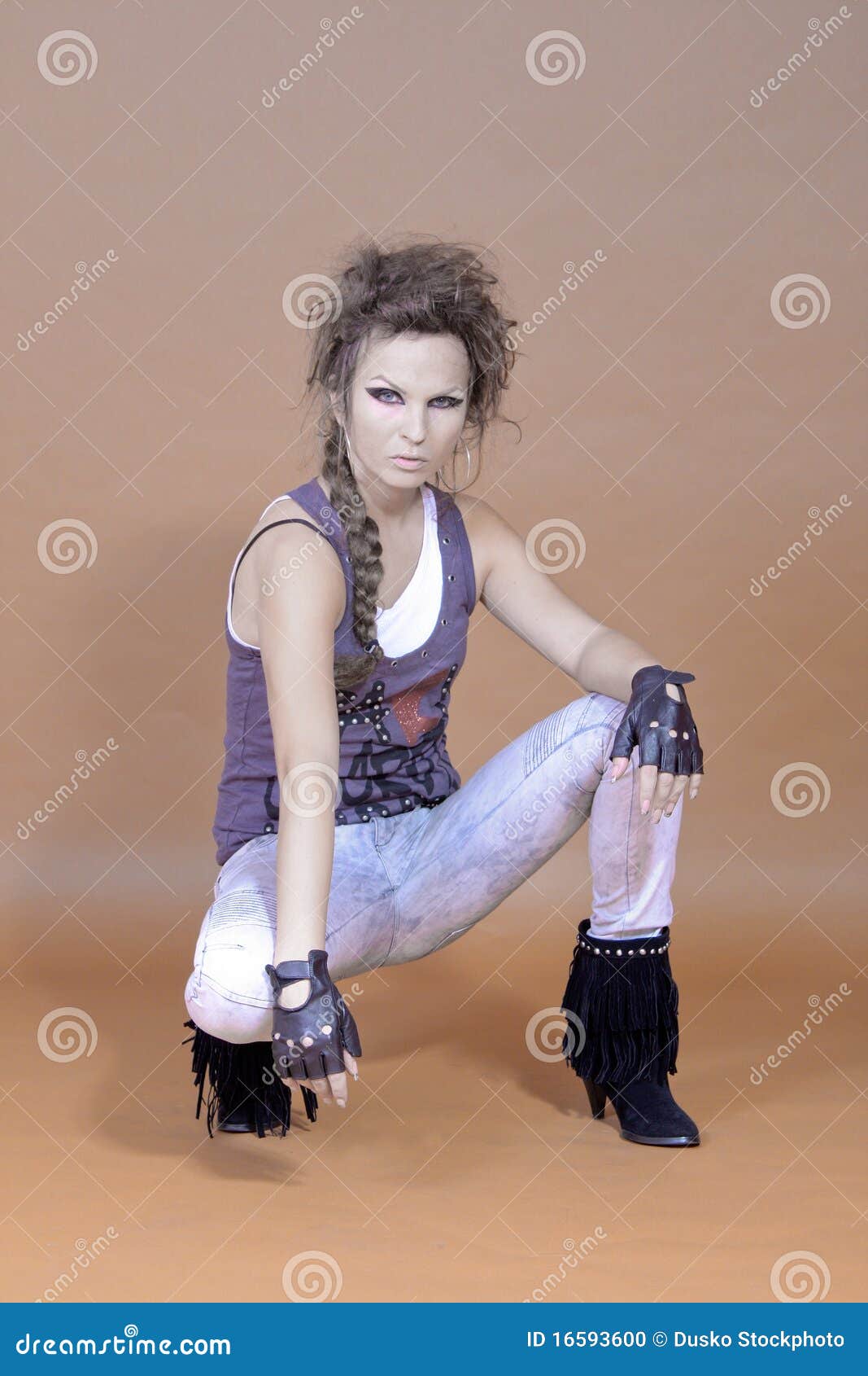 Punk girl stock photo. Image of pretty, leather, beauty - 16593600