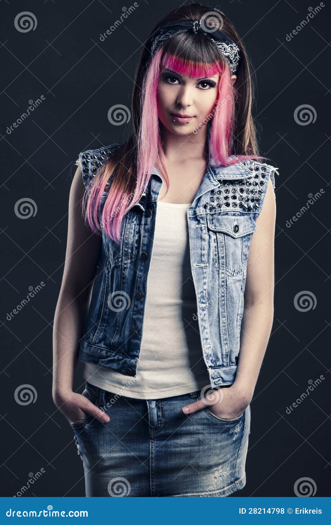 Punk Girl stock photo. Image of girl, makeup, accessories - 28214798