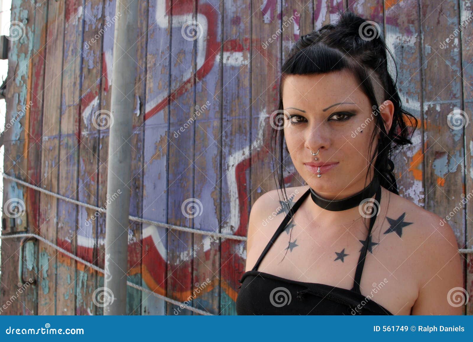 Punk Girl by graffiti 004 stock image. Image of tough, star - 561749