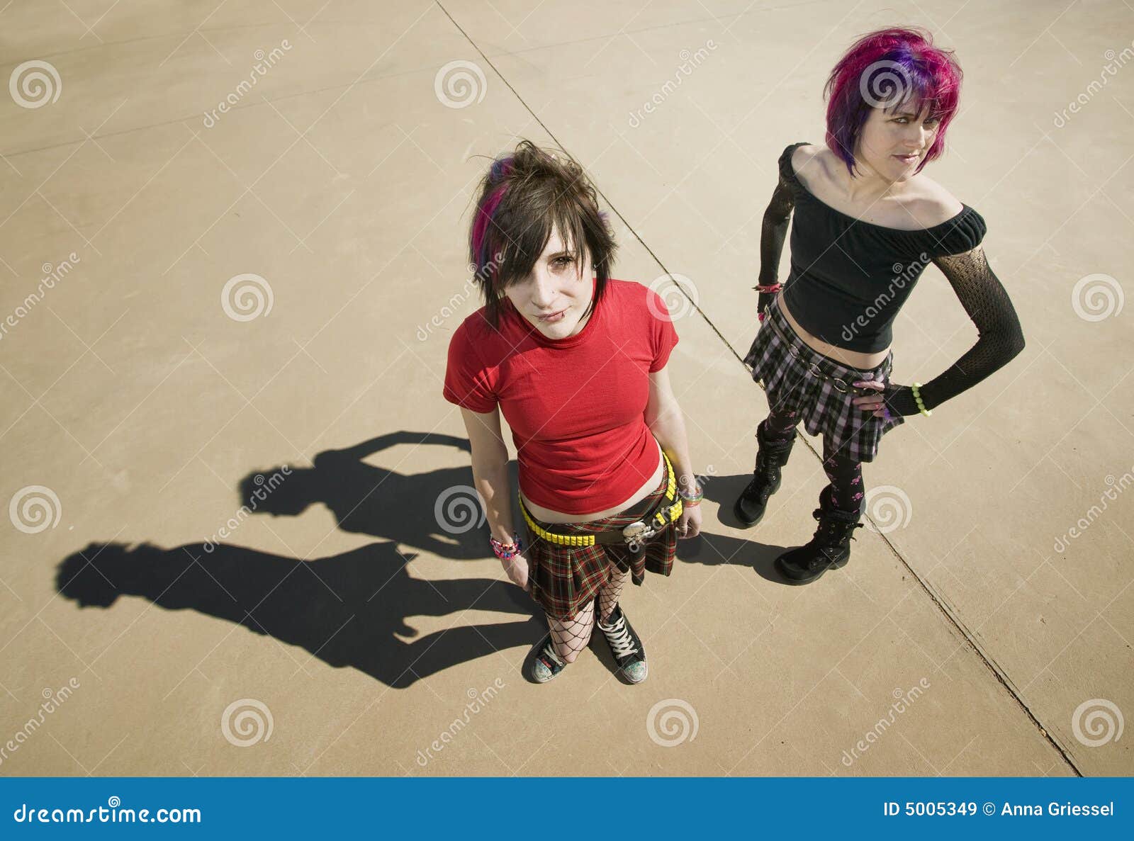 Punk Girls on Concrete stock image. Image of beautiful - 5005349