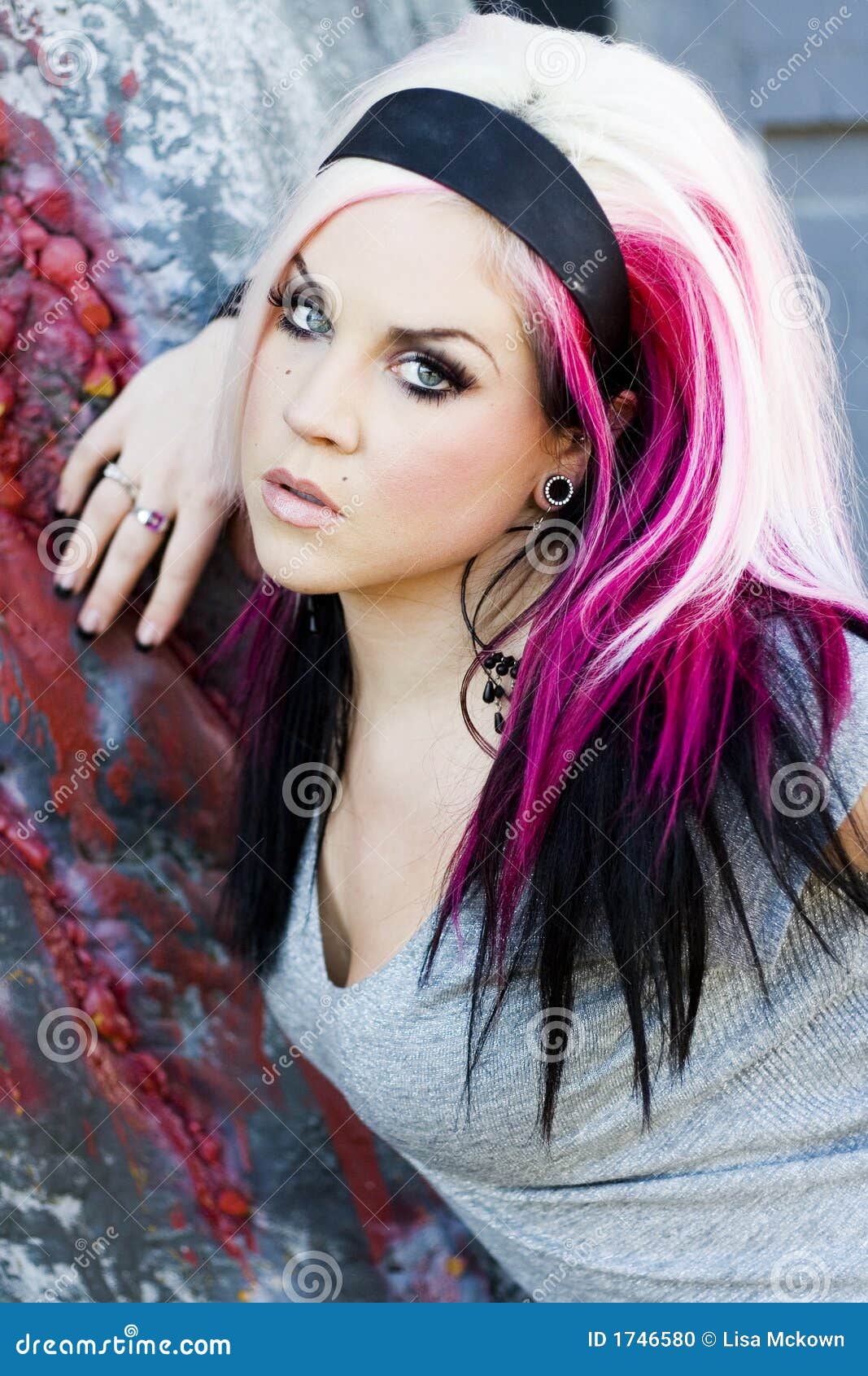 Punk gothic fashion model stock photo. Image of joyful - 1746580