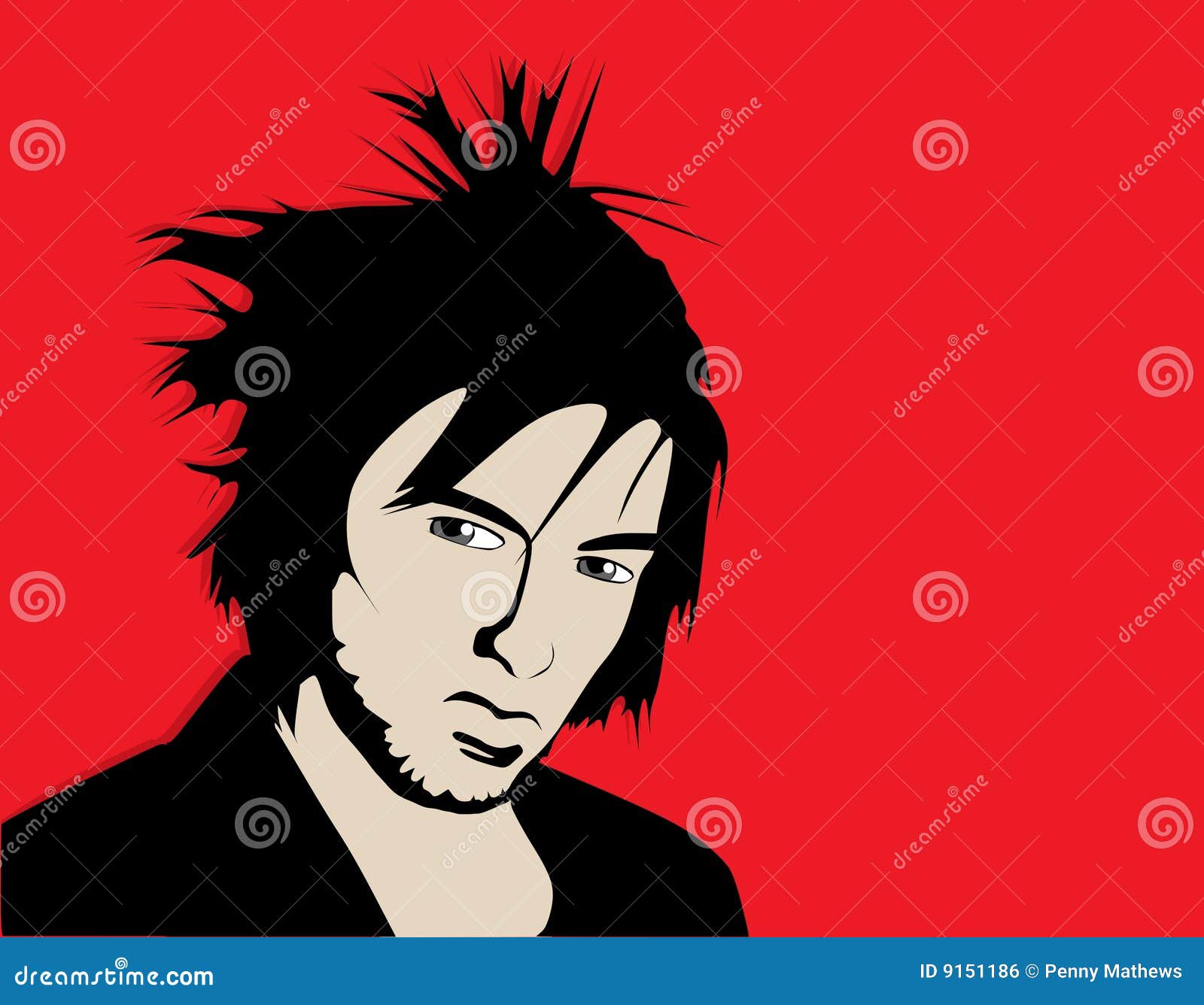 Punk Guy stock illustration. Illustration of hair, fashion - 9151186