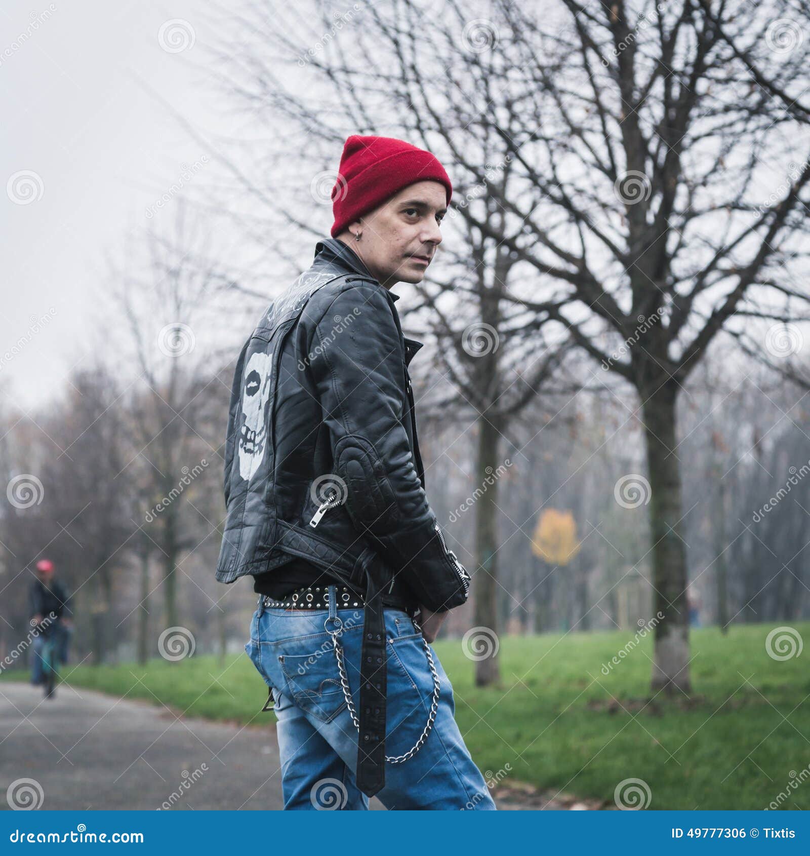 Punk Guy Posing in a City Park Stock Photo - Image of interesting ...