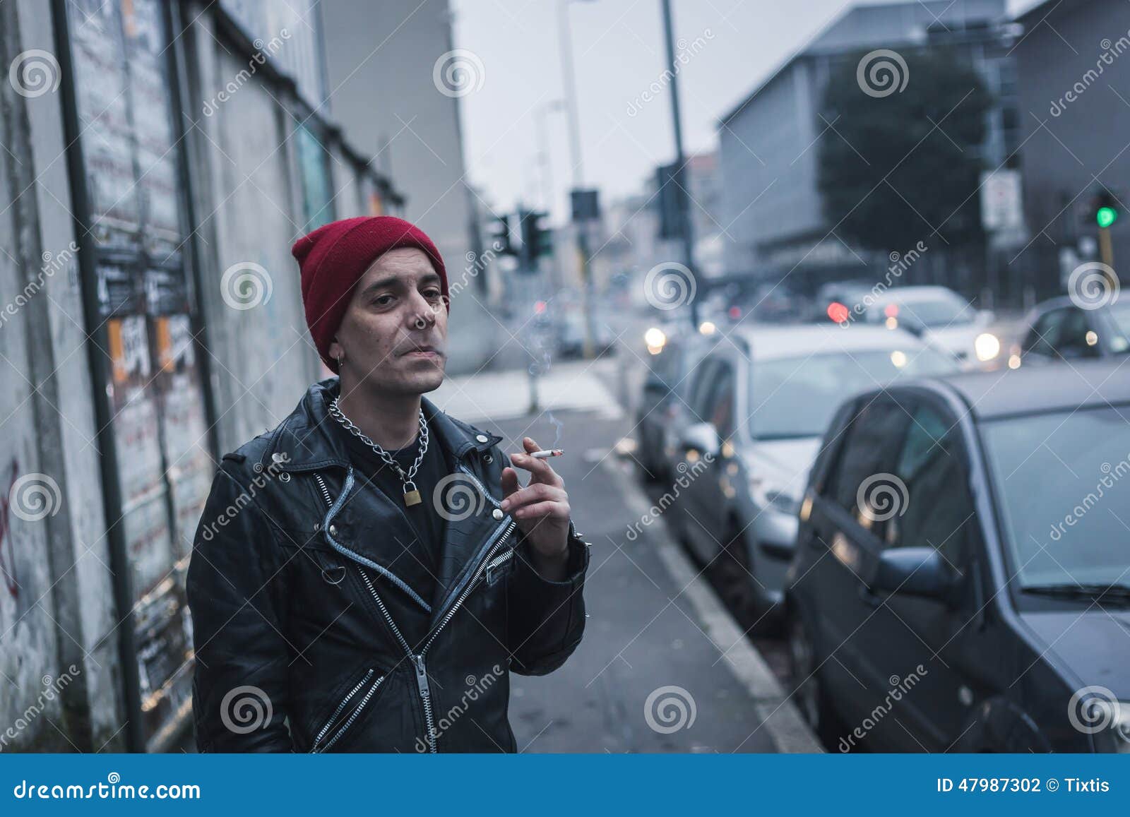 Punk Guy Posing in the City Streets Stock Photo - Image of beanie ...