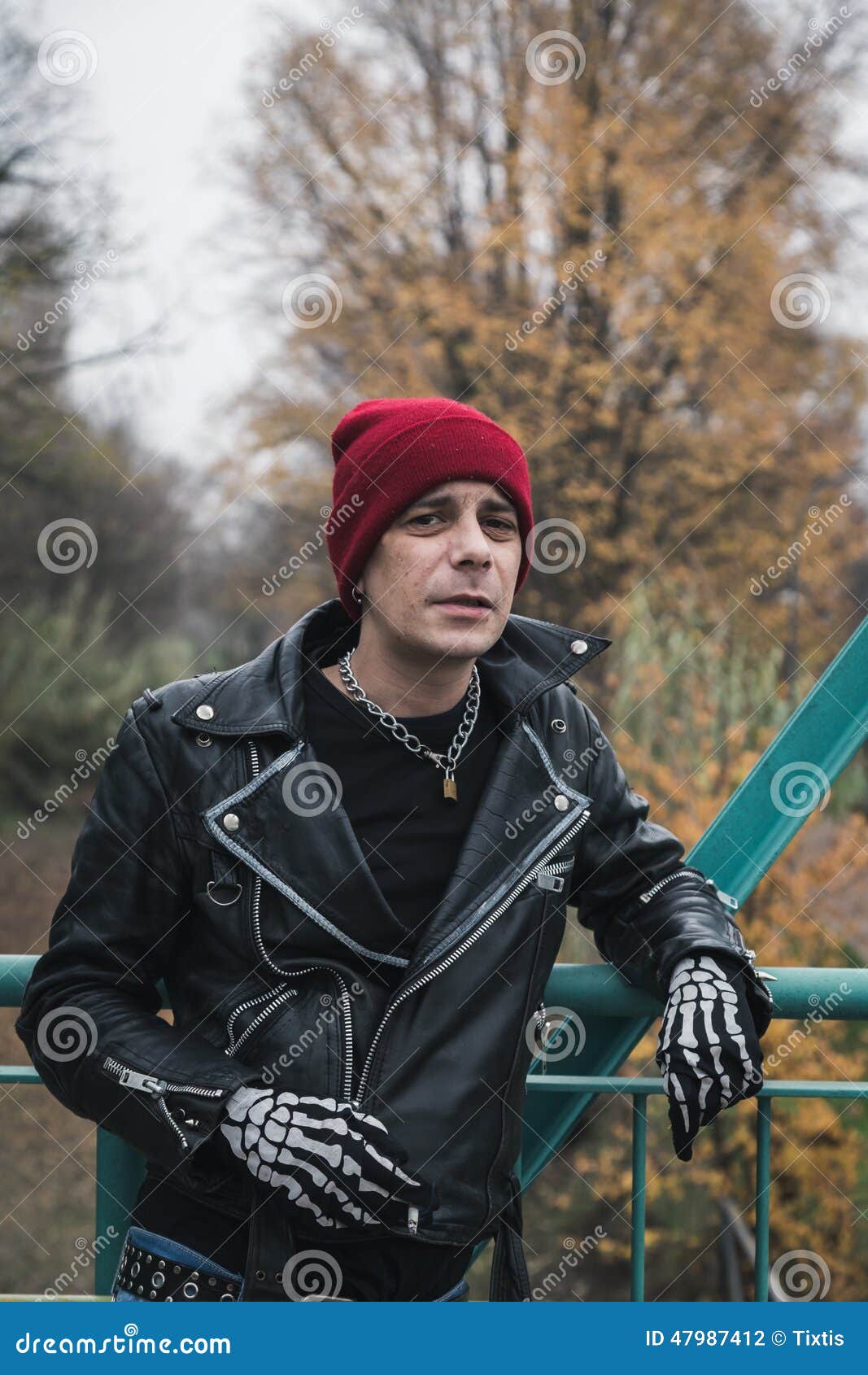 Punk Guy Posing in the City Streets Stock Photo - Image of cool ...
