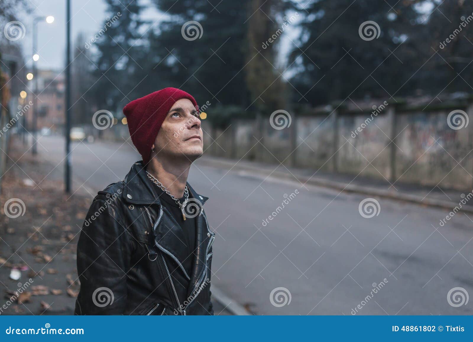 Punk Guy Posing in the City Streets Stock Photo - Image of clothing ...