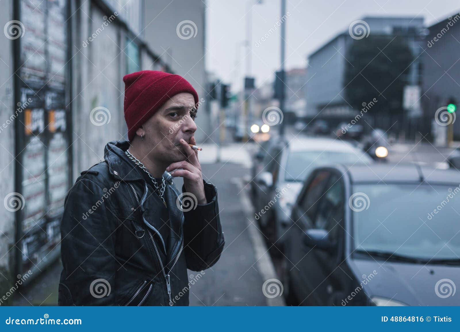 Punk Guy Posing in the City Streets Stock Photo - Image of clothes ...