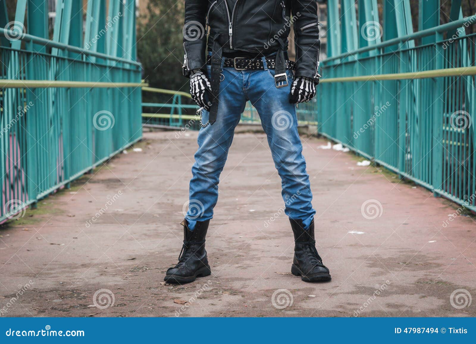 Punk Guy Posing in the City Streets Stock Photo - Image of caucasian ...