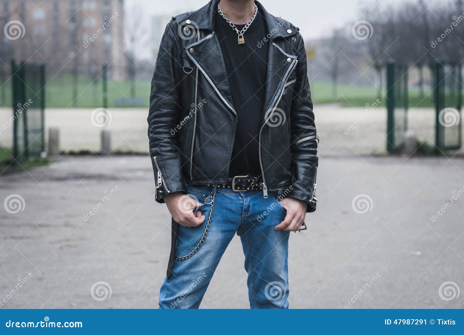 Punk Guy Posing in the City Streets Stock Image - Image of jacket, male ...