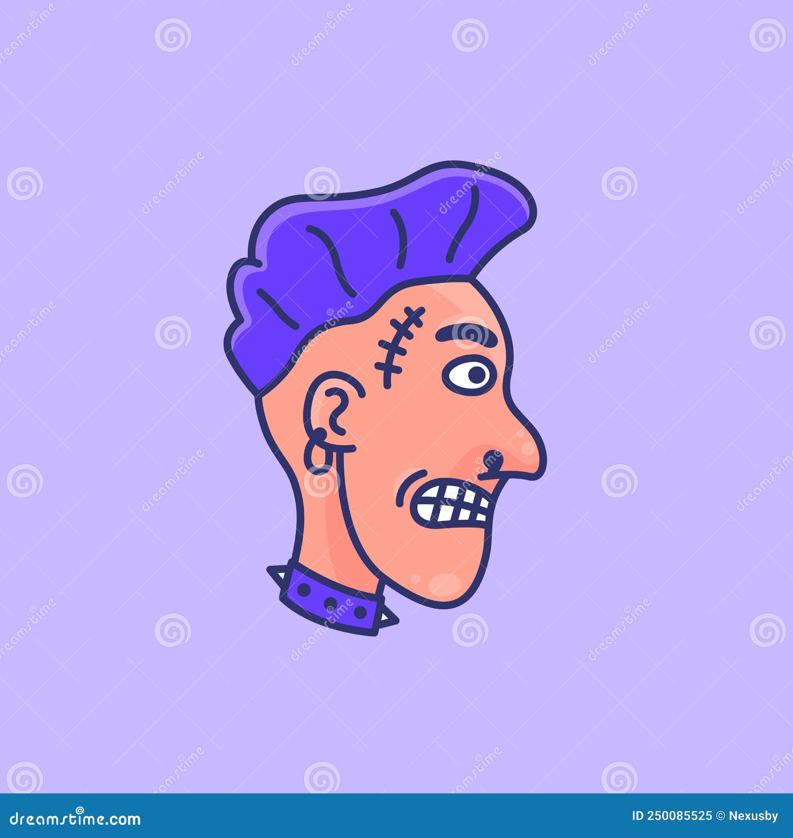 Punk Head Vector Sticker Design Stock Vector - Illustration of rocker ...