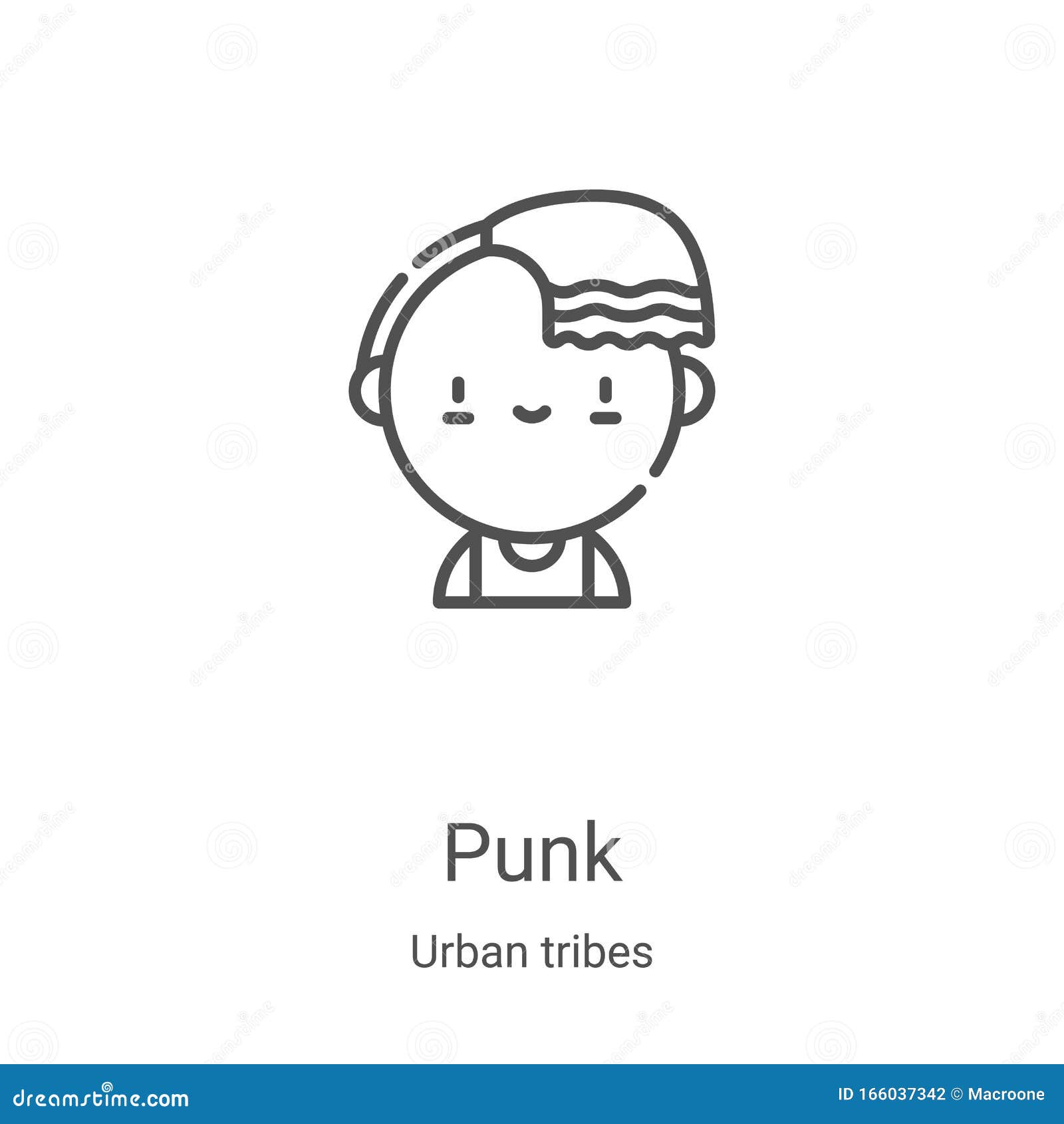 Punk Icon Vector From Urban Tribes Collection. Thin Line Punk Outline ...