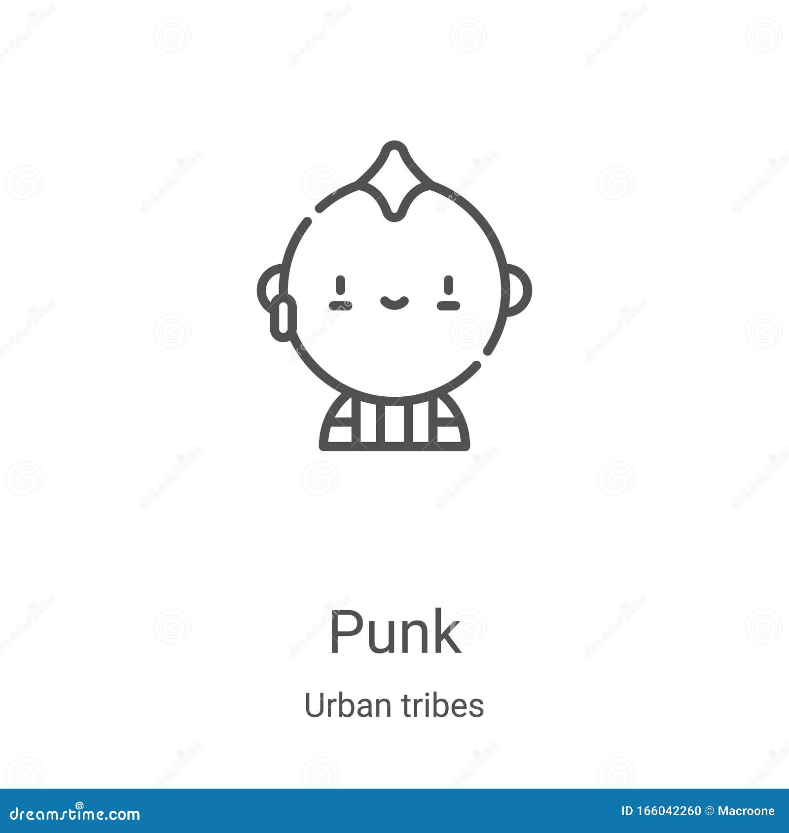 Punk Icon Vector From Urban Tribes Collection. Thin Line Punk Outline ...