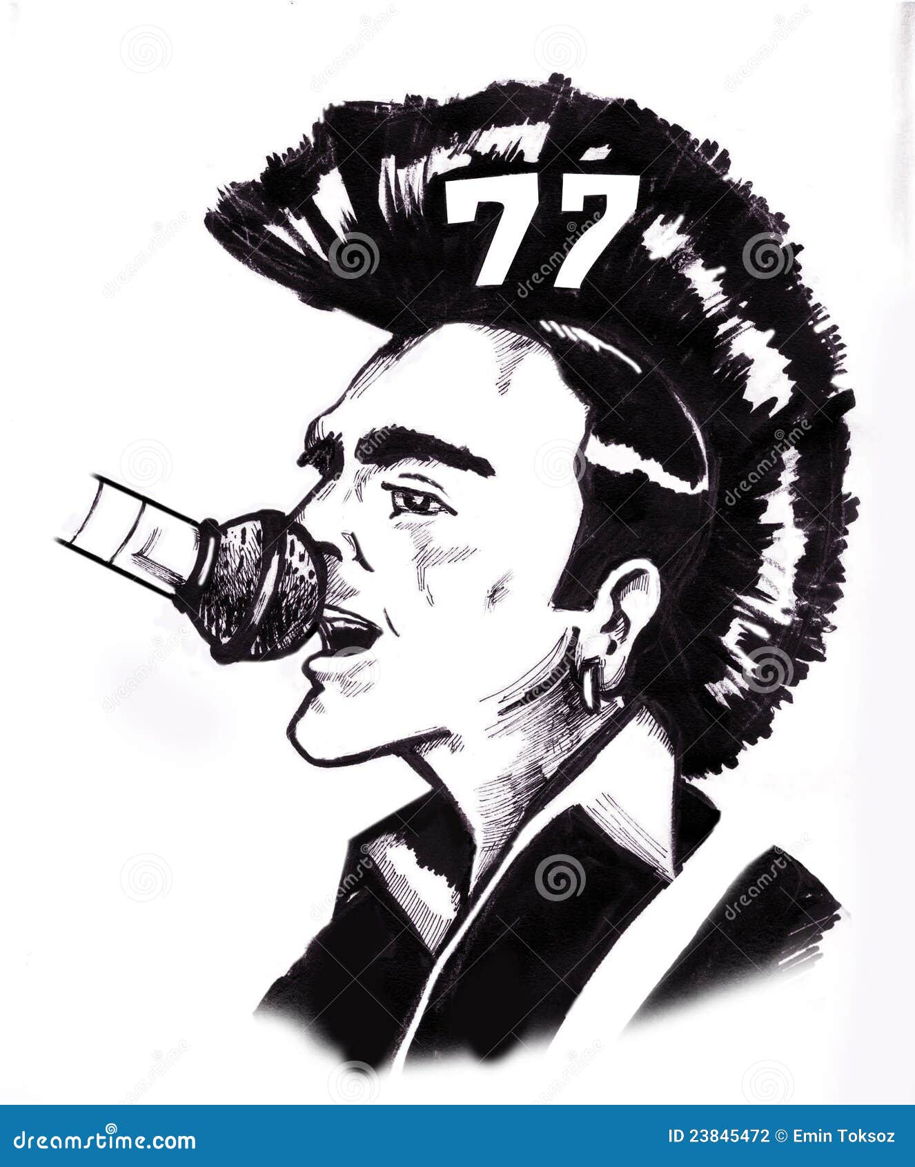 Punk illlustration stock illustration. Illustration of drawing - 23845472