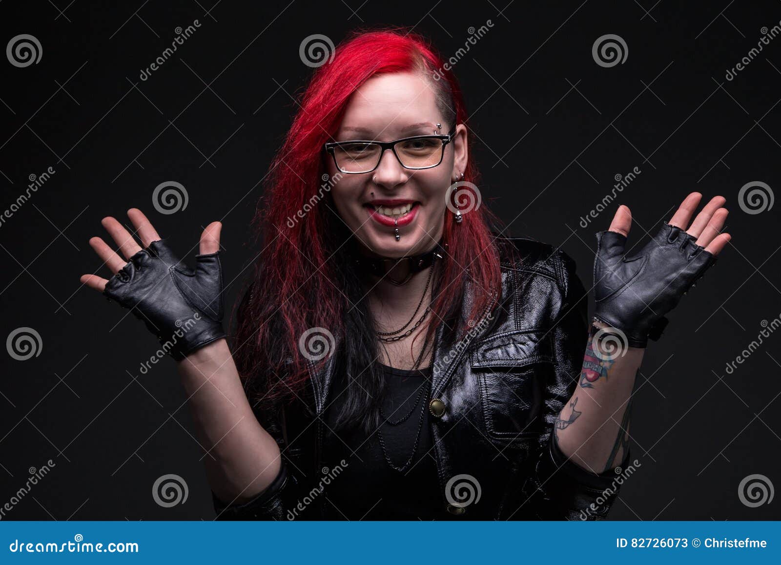 Punk kind smiling woman stock image. Image of informal - 82726073